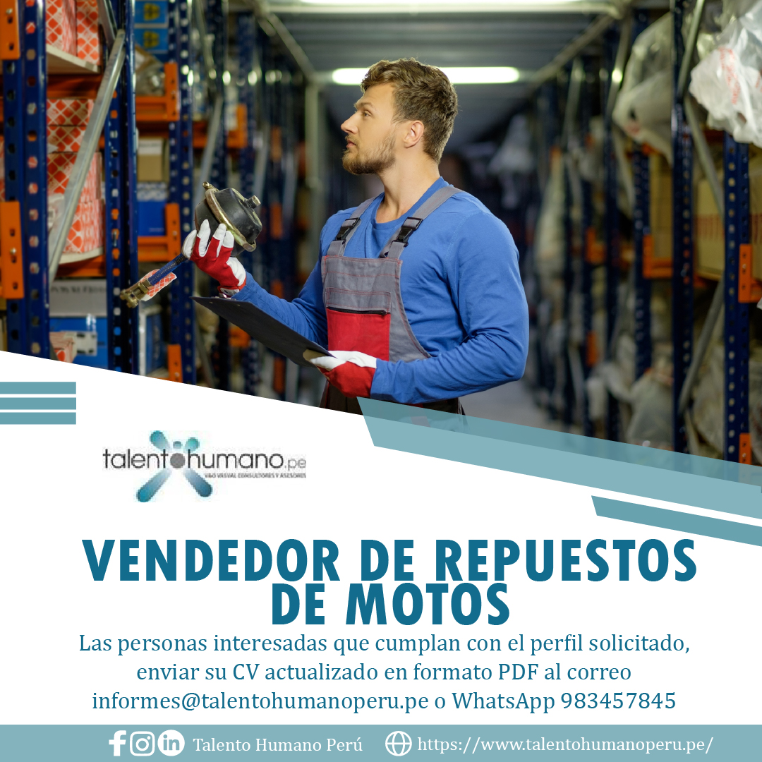 Nuevas oportunidades de empleo: VENDEDOR DE REPUESTOS DE MOTOS en ...